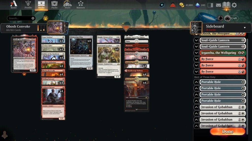 MTG Arena Under The Meta: Historic RW Obosh Wickerwing Convoke | MTGアリーナデッキ保管庫